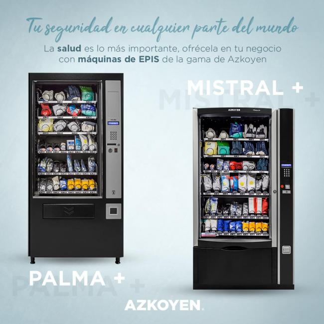 Azkoyen presenta máquinas de vending con mascarillas y geles