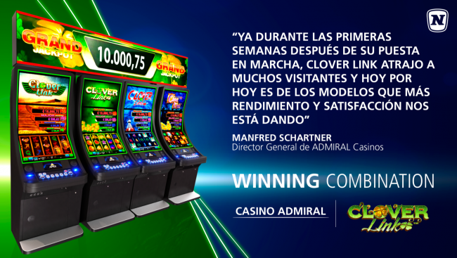 ADMIRAL CASINOS apuesta por CLOVER LINK de APEX
